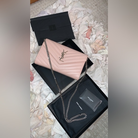 Bags | Ysl Woc With Silver Chain | Poshmark